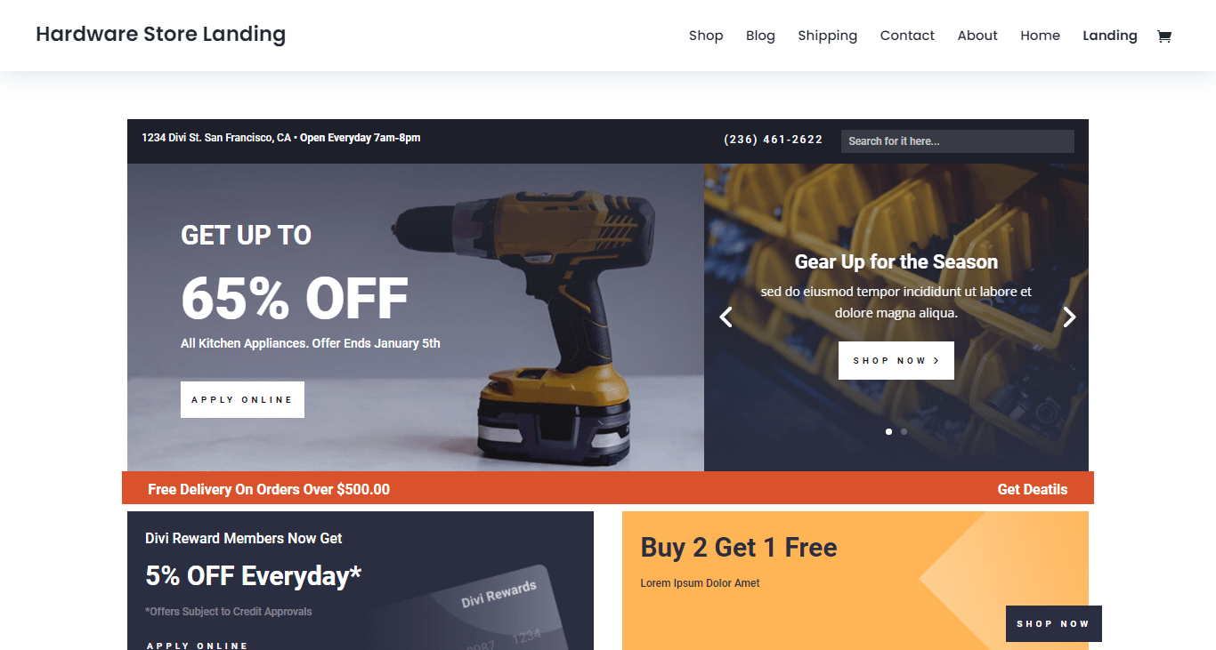 Hardware Store - Website Design and Development